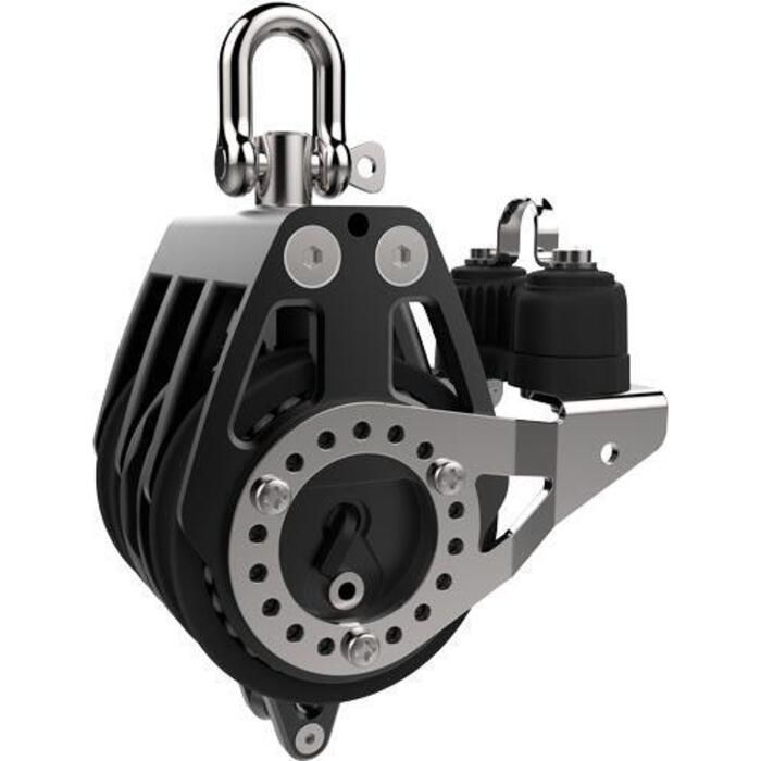 Lewmar Racing Triple Block with Ratchet, Becket and Cleat - 80 mm (3 1/ ...