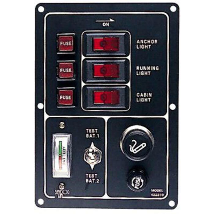 Sea-Dog 2-Bank Battery Tester with Rocker Switch Panel - 422310-1 ...