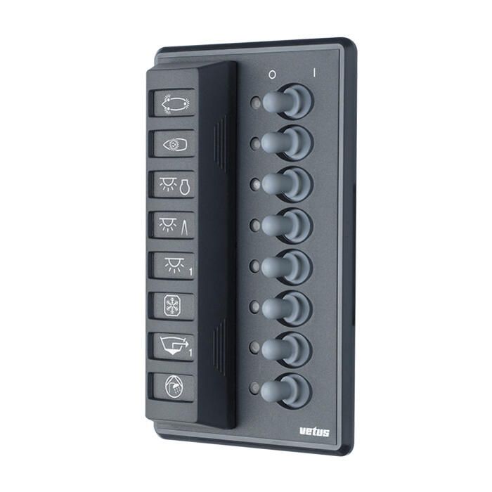 Vetus Switch Panel 12/24V for 8 Blade Fuses or Automatic Fuses (16 ...