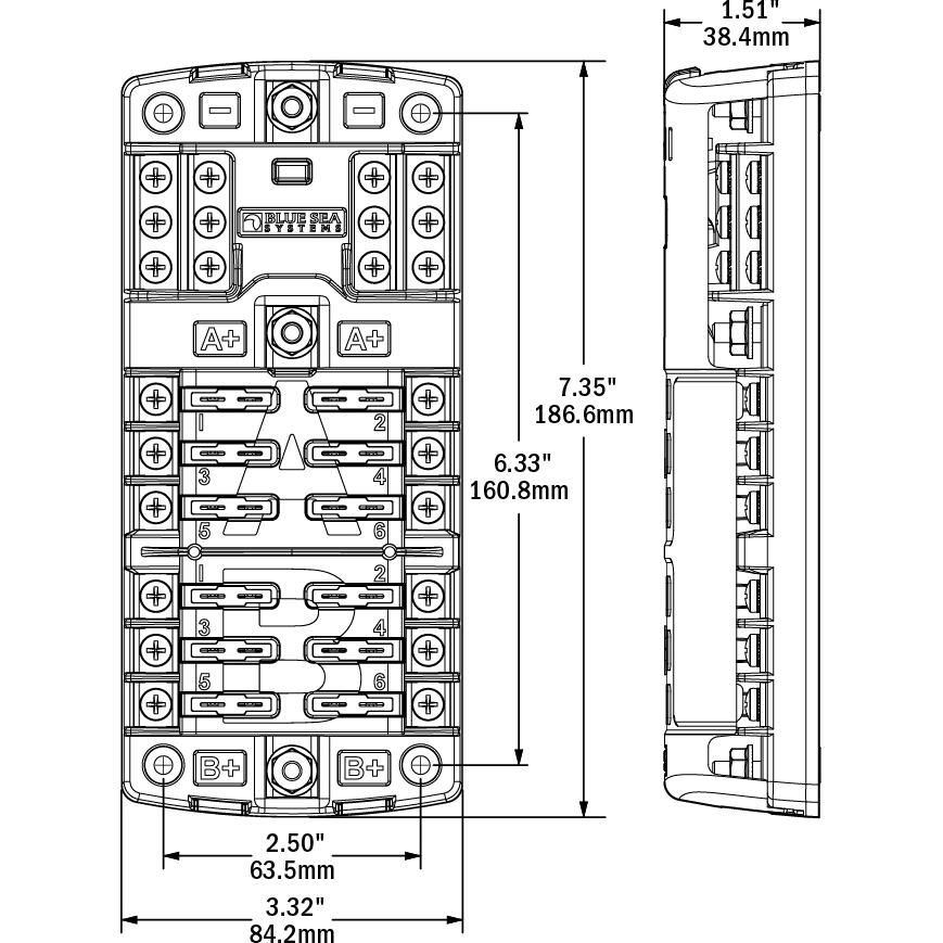 Blue Sea Fuse Block Blue Sea Systems Fuse Block & Battery Switch Combo ...